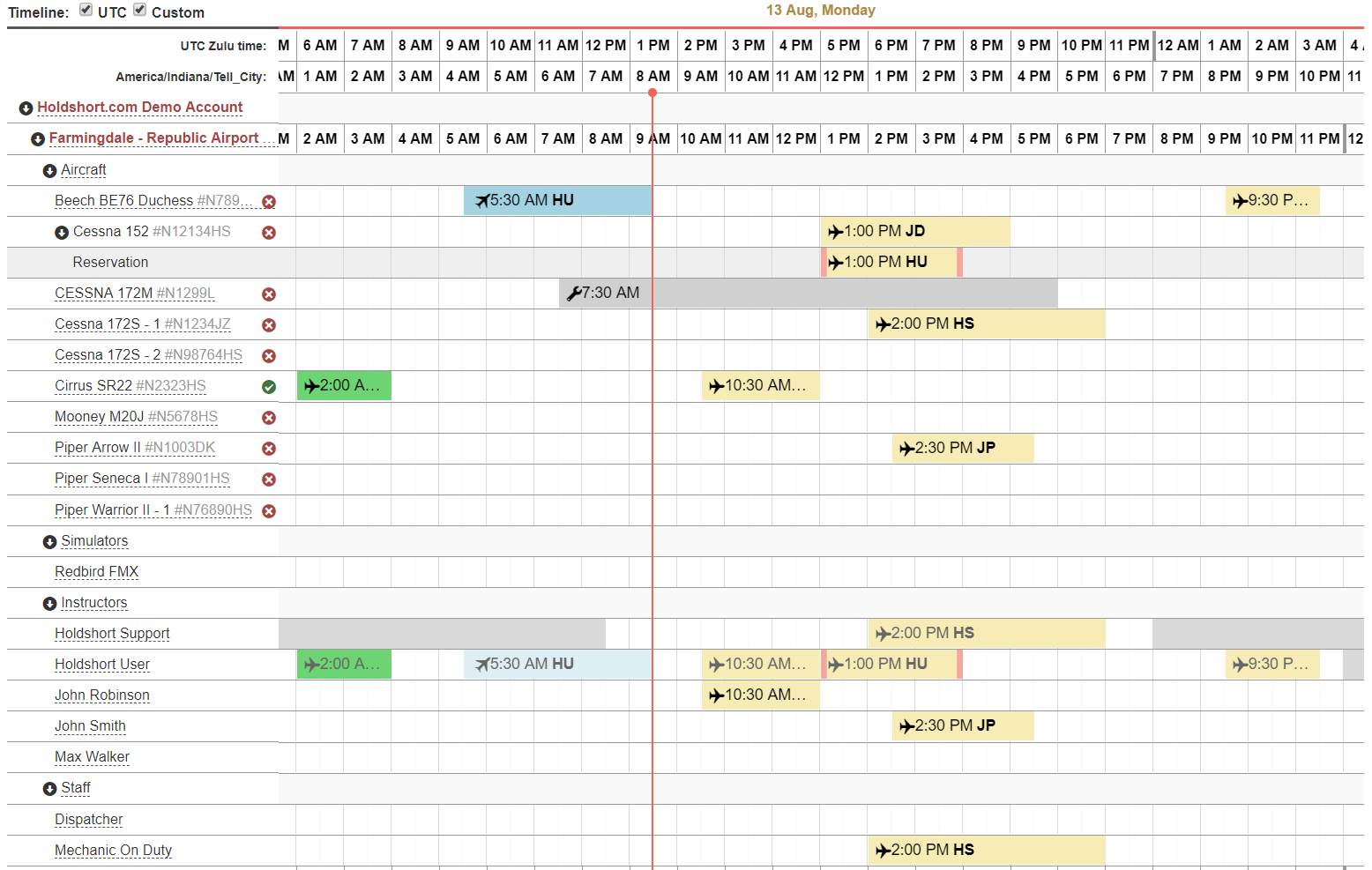 Aircraft Scheduling | Flight Schedule App — Holdshort Aviation Systems, LLC