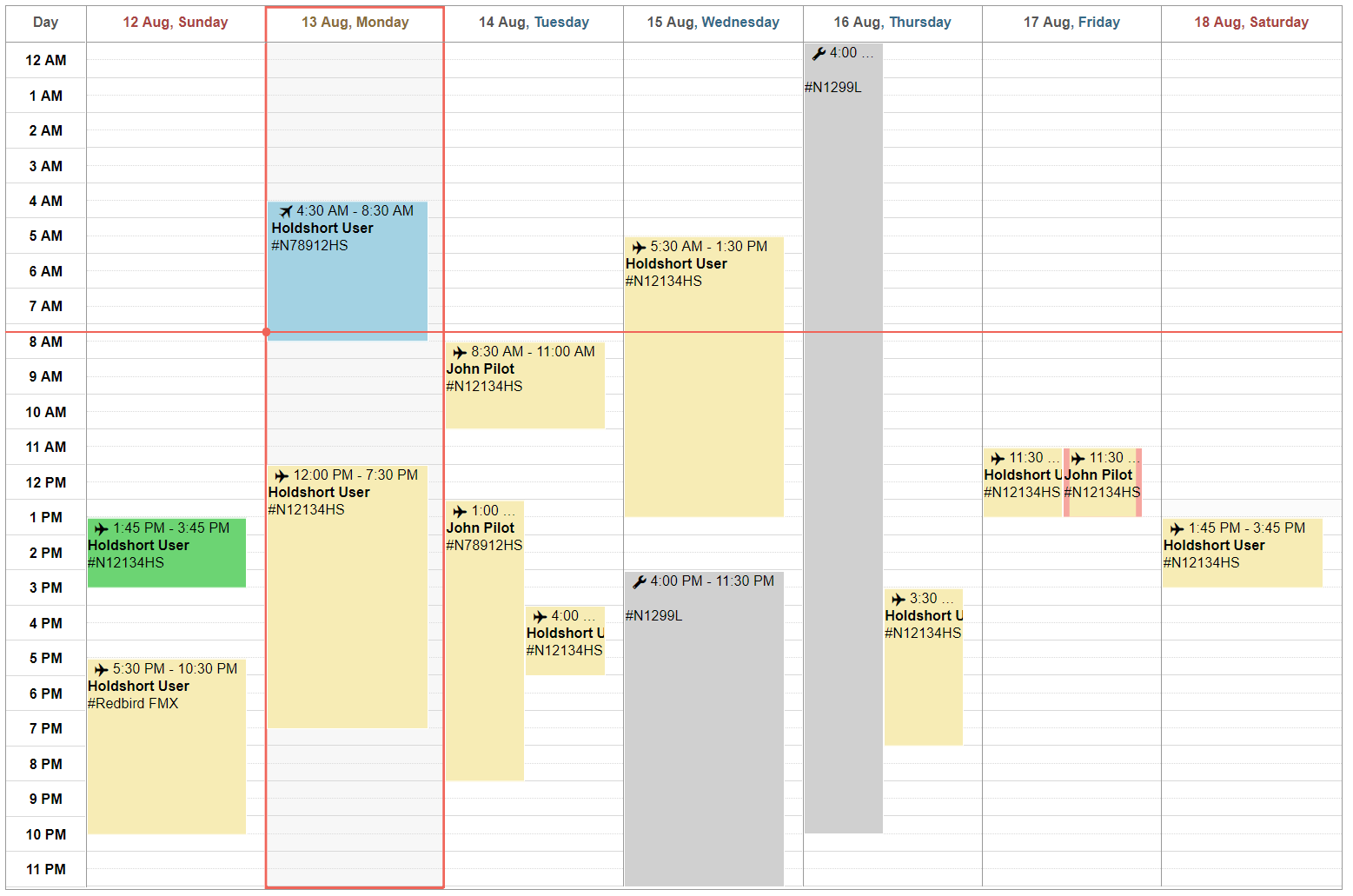 Aircraft Scheduling | Flight Schedule App — Holdshort Aviation Systems, LLC